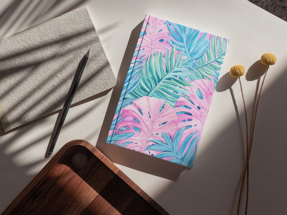 Watercolor Tropical Palm Leaves Digital Paper Pack Commercial Use ...