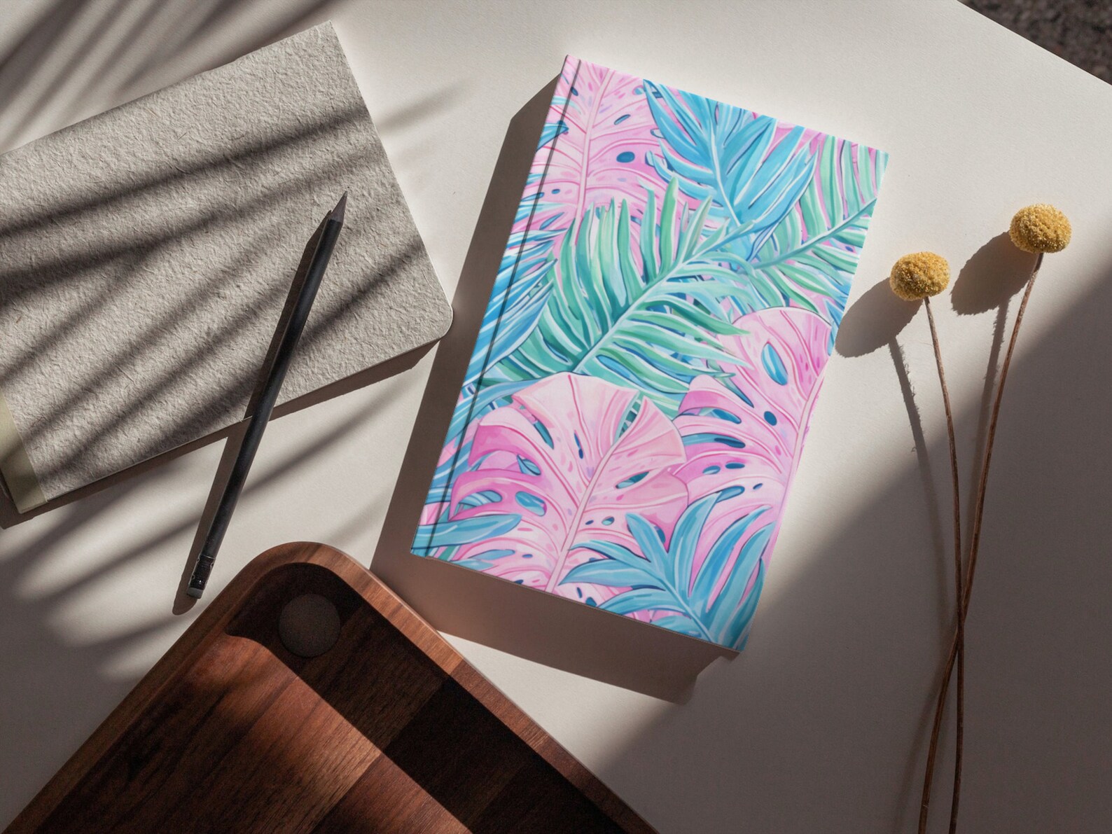 Watercolor Tropical Palm Leaves Digital Paper Pack Commercial Use ...