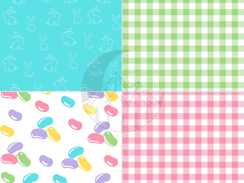 Easter Digital Paper Easter Scrapbook Pages Easter Clipart Bunny Papers Spring Downloads Easter ...