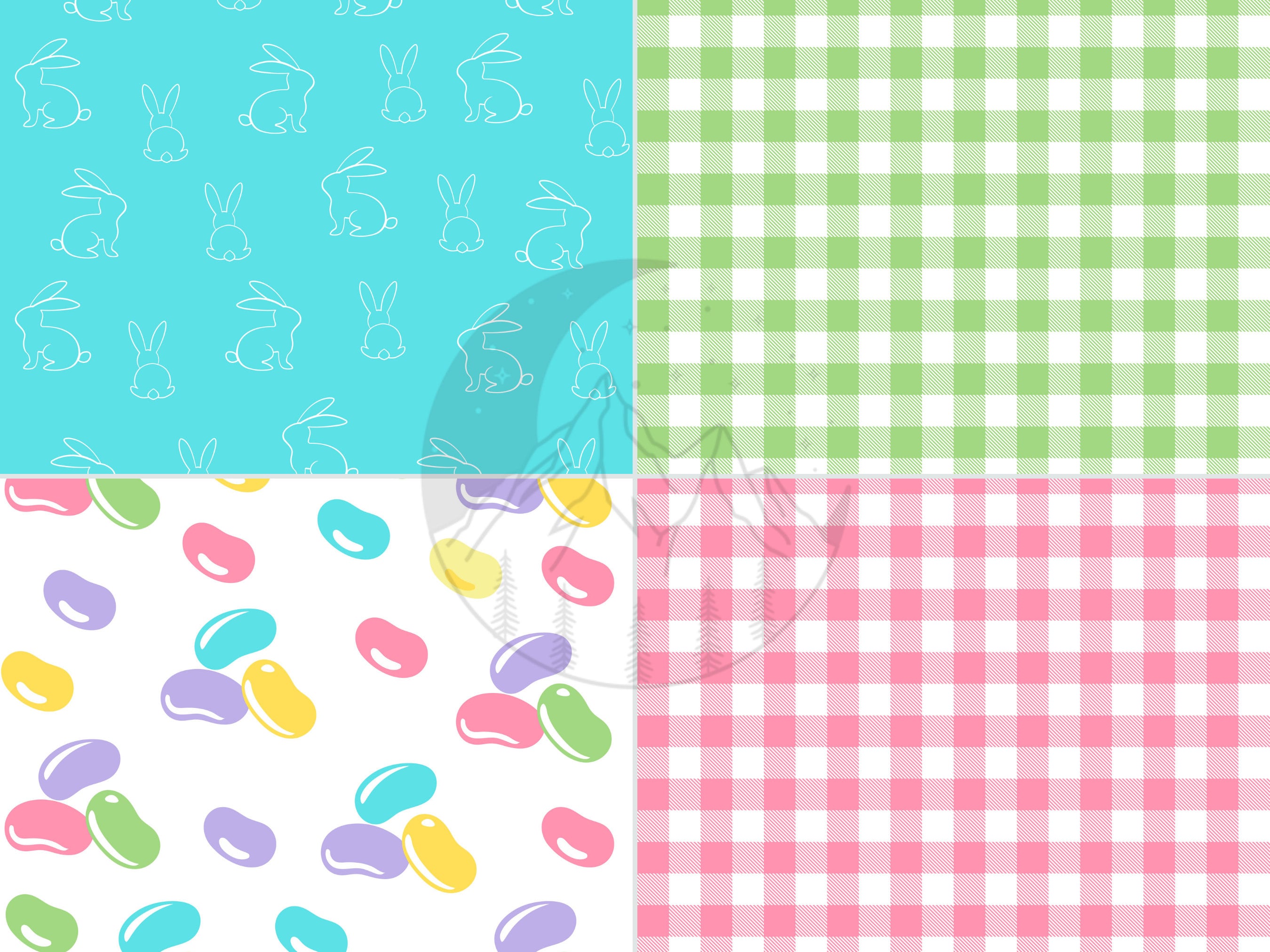 Easter Digital Paper | Easter Scrapbook Pages | Easter Clipart | Bunny ...