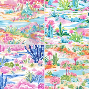 Preppy Western Scene Digital Paper | Seamless Pattern | Western Print ...