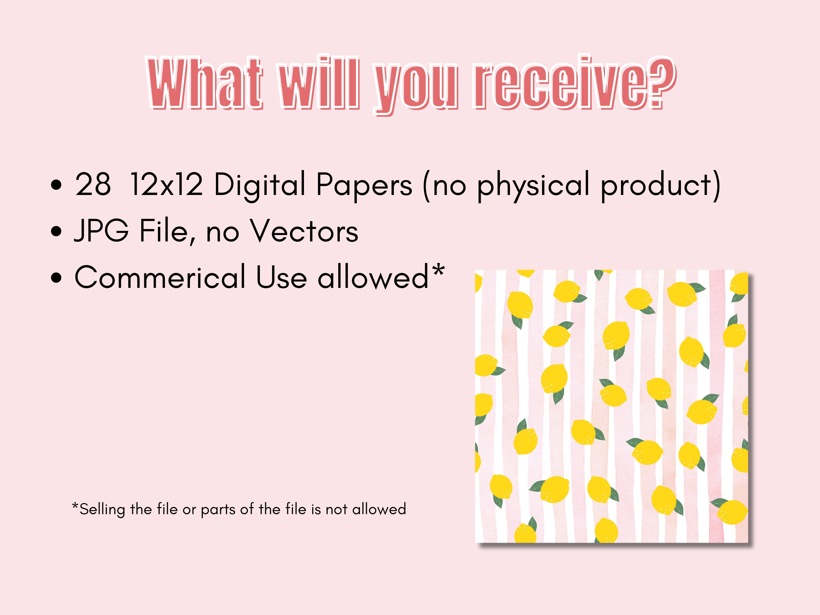 Pink Lemon Digital Paper Pack Pink Lemonade Lemon Digital - Etsy