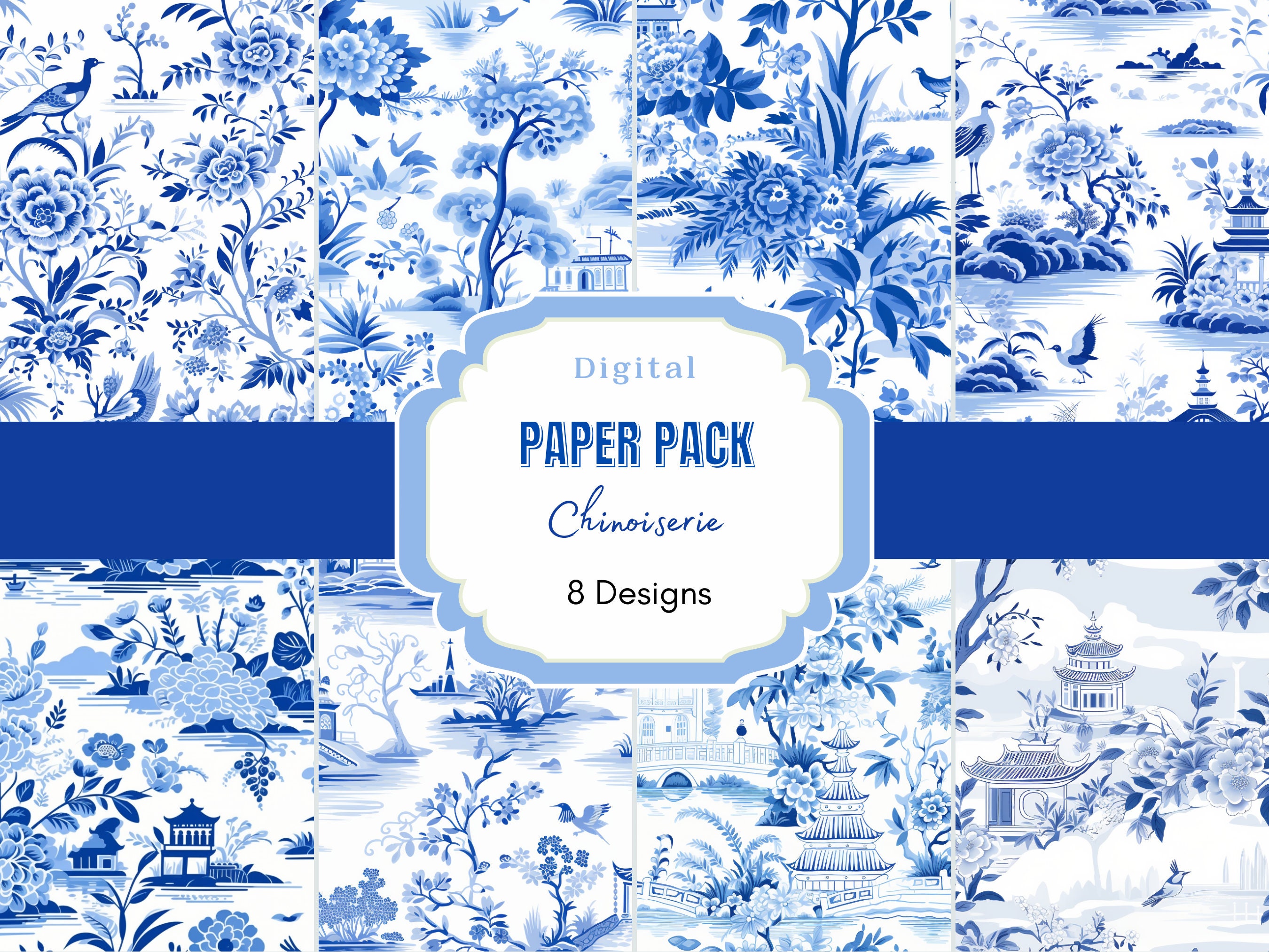 Chinoiserie Digital Paper | Commercial Use | Asian Art | Asian Pattern ...