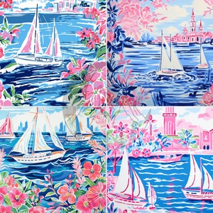 Preppy Sailboats Coastal Digital Paper | Nautical Digital Paper ...