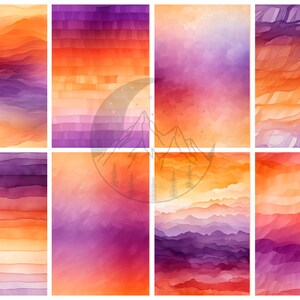 Sunset Ombre Background | Shades of Orange Digital Background | Sunset ...