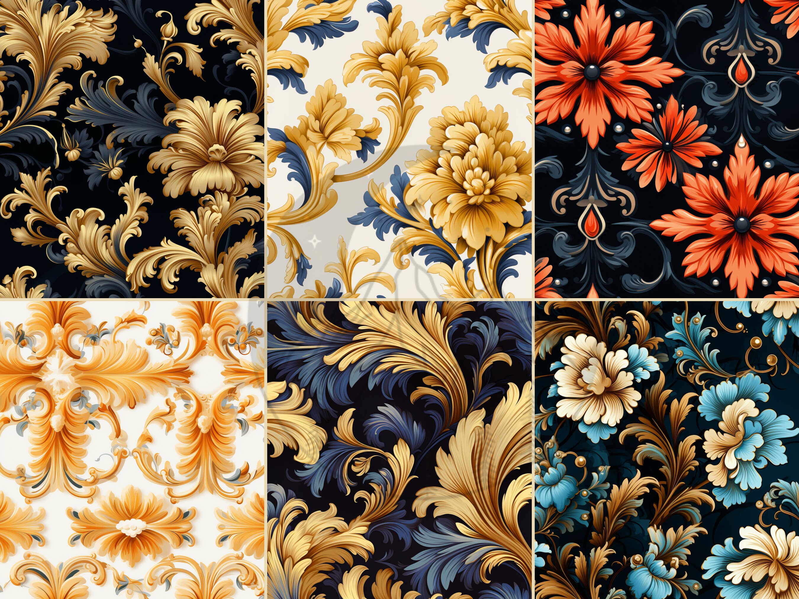 Vintage Baroque Digital Papers | Instant Download | Commercial Use ...