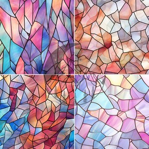 Stained Glass Digital Paper Pack | Commercial Use | Pastel Colors ...