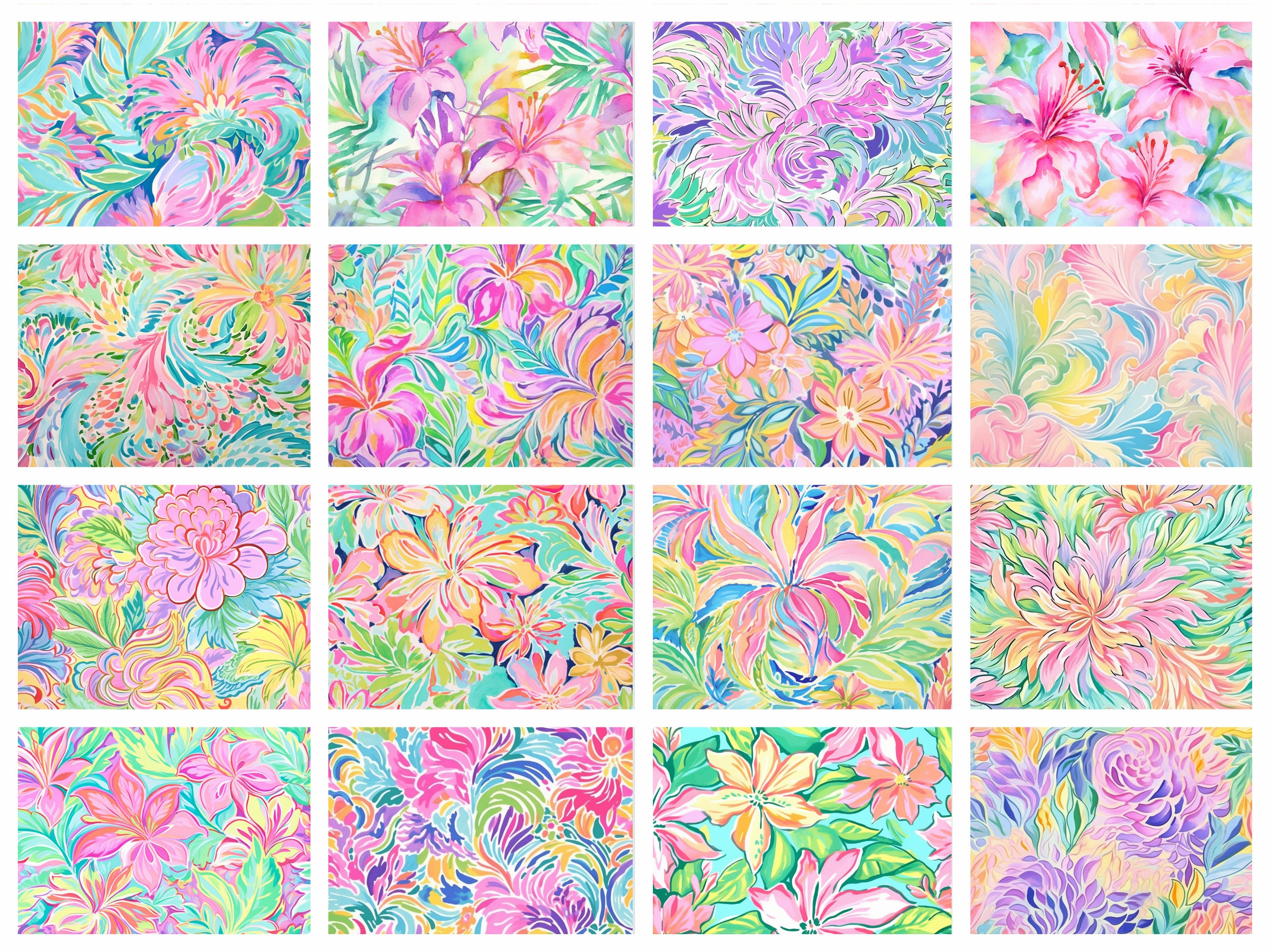 Watercolor Floral Digital Paper Pack Digital Paper Paper Scrapbook ...