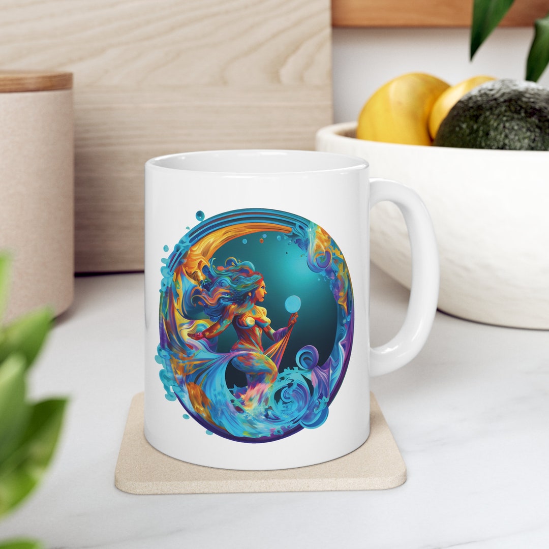 Aquarius 11 Oz. Coffee Mug, Water-bearer Zodiac Cup, Astrology Lover ...