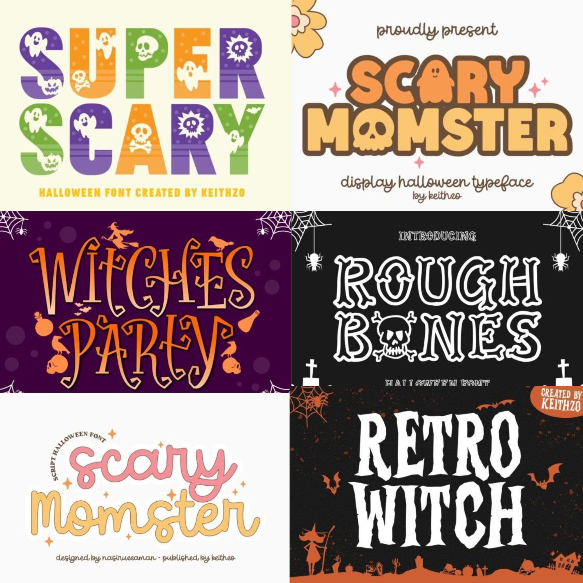 Spooky Halloween Font and Graphic Bundle, Huge Discount Bundle Fonts ...