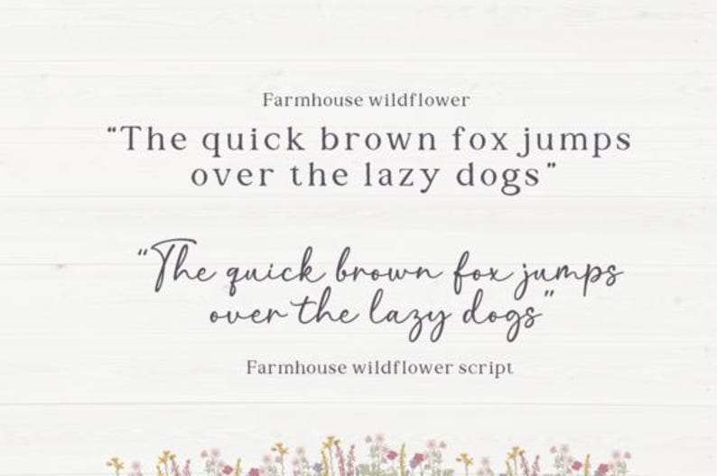 Farmhouse Wildflower Font, Script Font, Svg Font, Sublimation Font ...