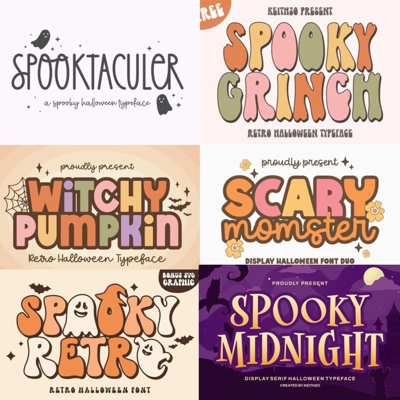 Spooky Halloween Font and Graphic Bundle, Huge Discount Bundle Fonts ...