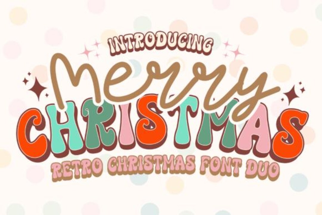 Merry Christmas Retro Font, Xmas Font for Cricut and Sublimation - Etsy