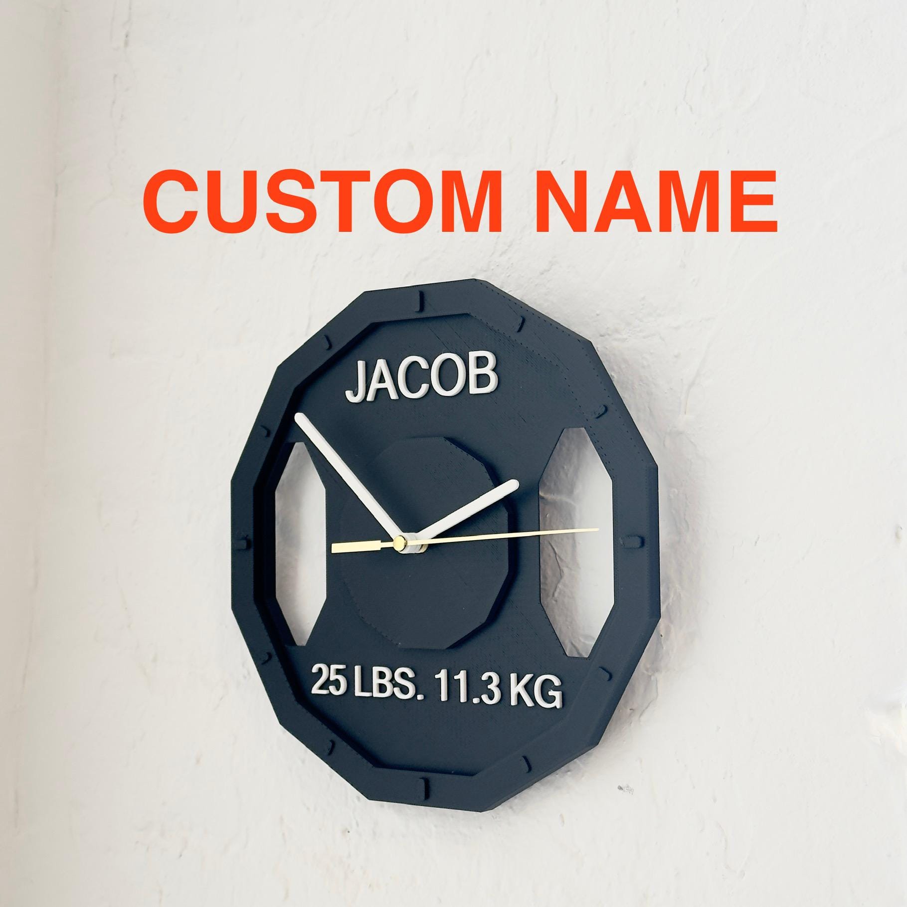 Customizable Weight Plate Clock, Personalized Gym Decor, Fitness ...