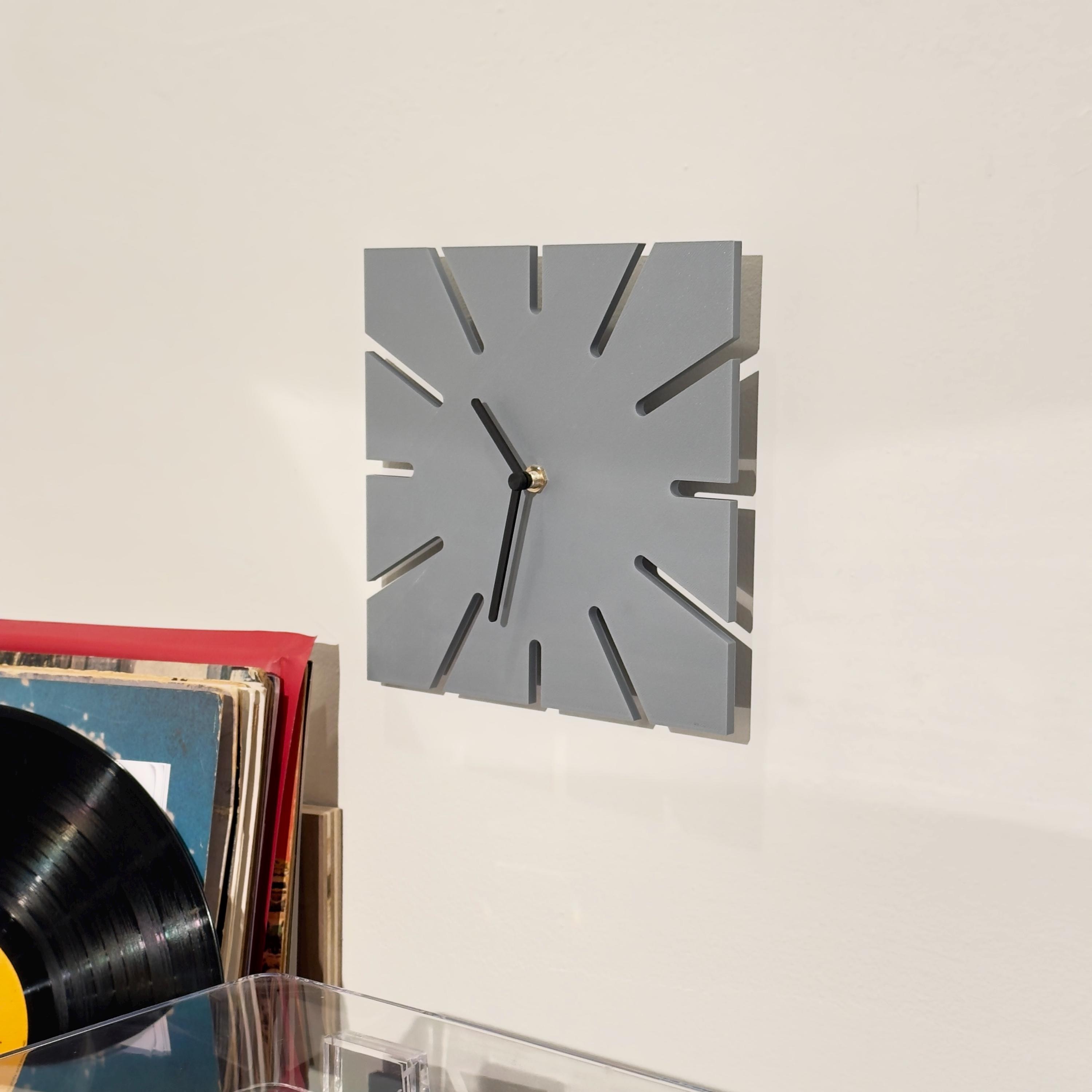 Modern Clock Square Minimalist Design Silent Quartz Movement Home Decor ...