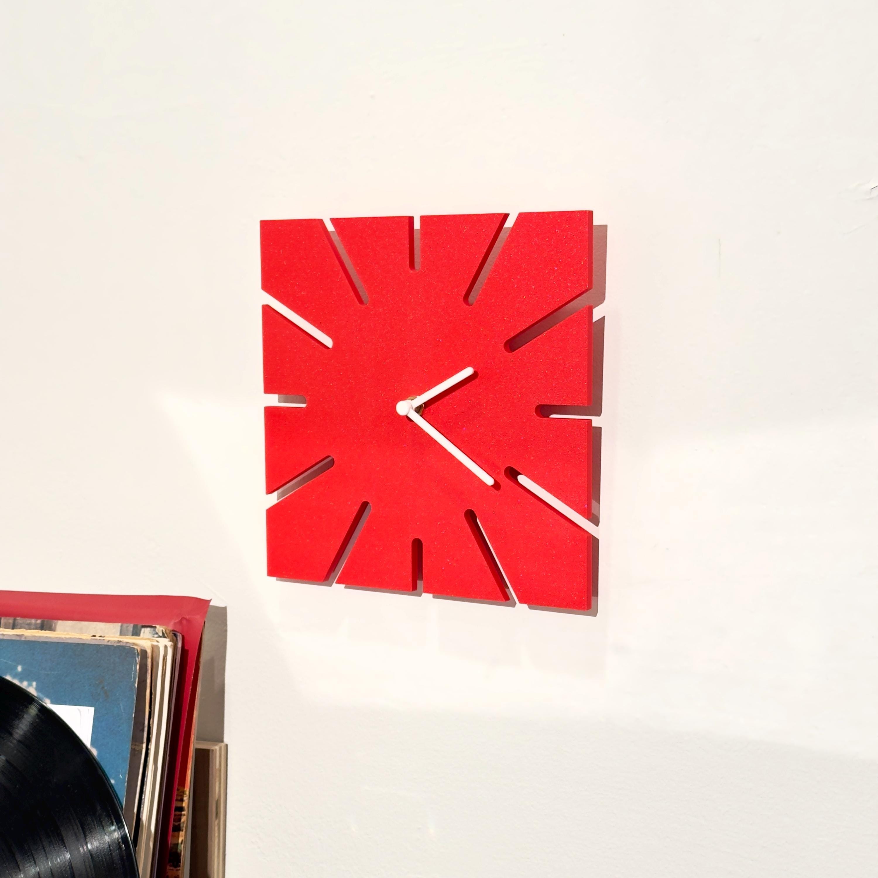 Modern Clock Square Minimalist Design Silent Quartz Movement Home Decor ...