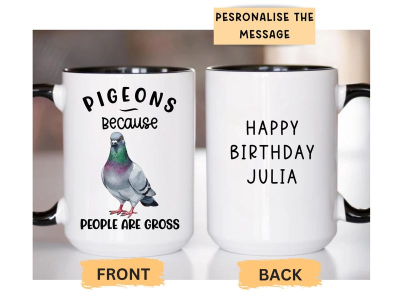 Personalized Pigeon Mug, Funny Pigeon Lover Gift - Etsy