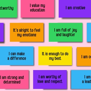 40 Positive Daily Affirmations for Kids, Printable Affirmation Cards ...