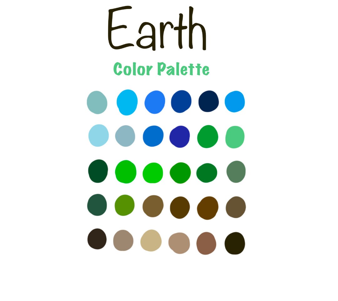 Earth Color Palette | Procreate Color Palette 30 Count - Etsy