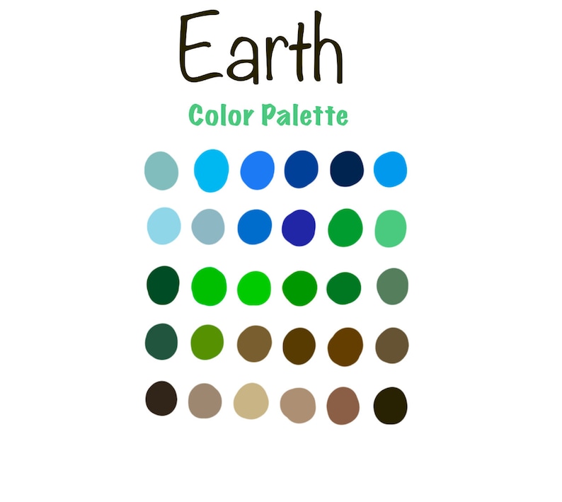 Earth Color Palette | Procreate Color Palette 30 Count - Etsy