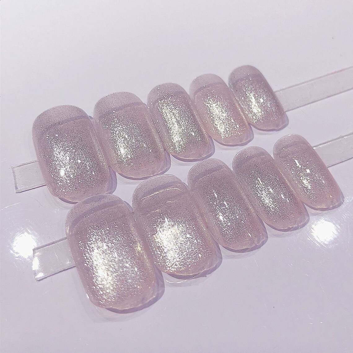 Spar Powder Gradually False Nails | Press on Nails 24 Pics | Pink Short ...