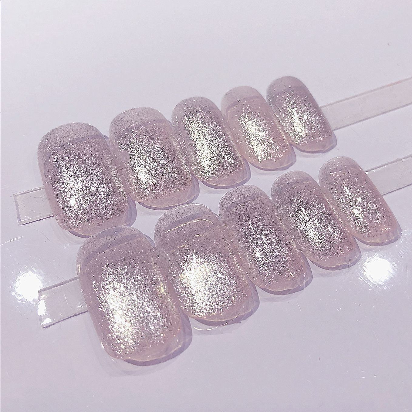 Spar Powder Gradually False Nails Press on Nails 24 Pics Pink Short ...