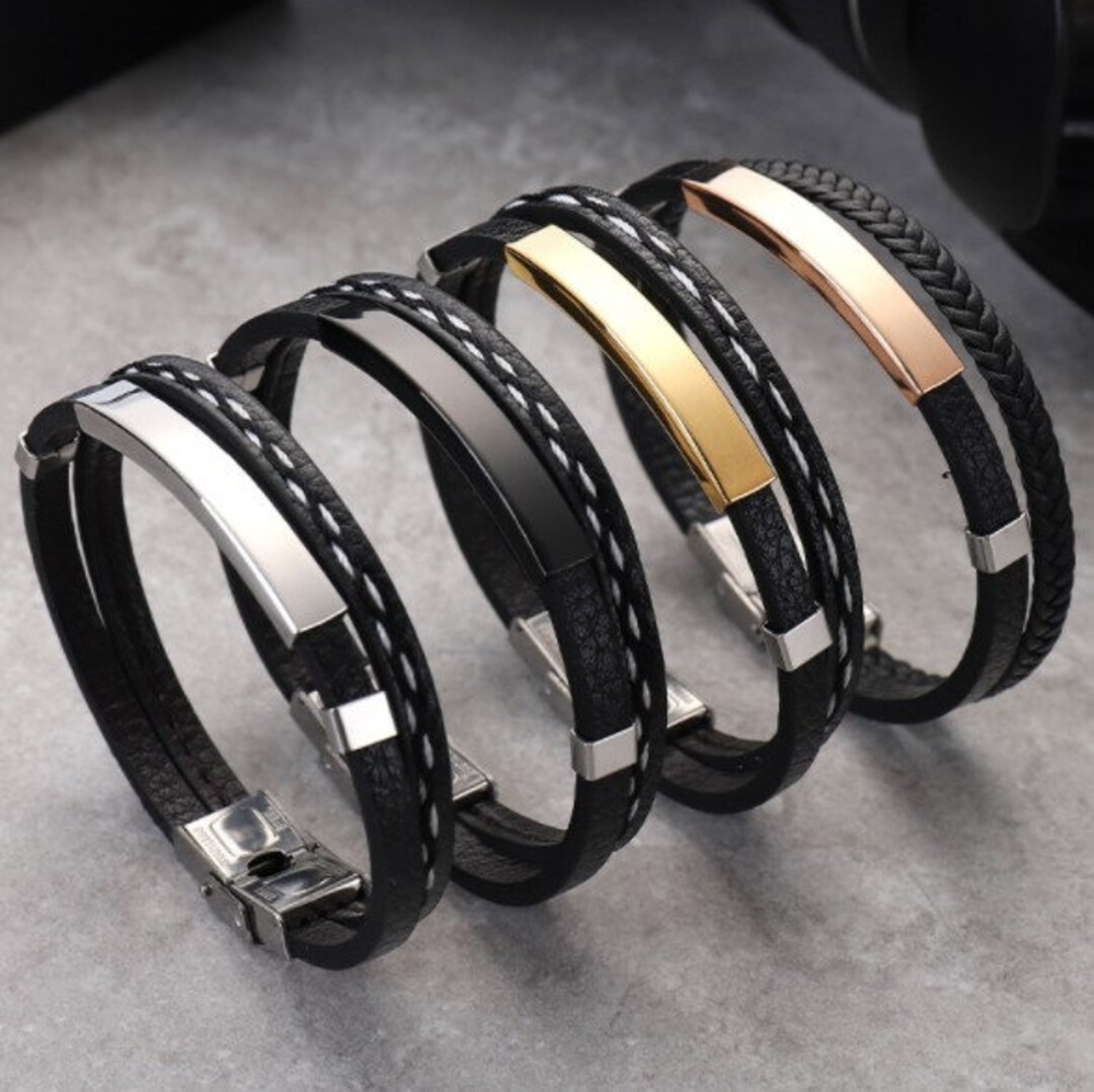 Leather Bracelet Gold Silver Designer 21 Cm Bracelet Leather Men Women ...