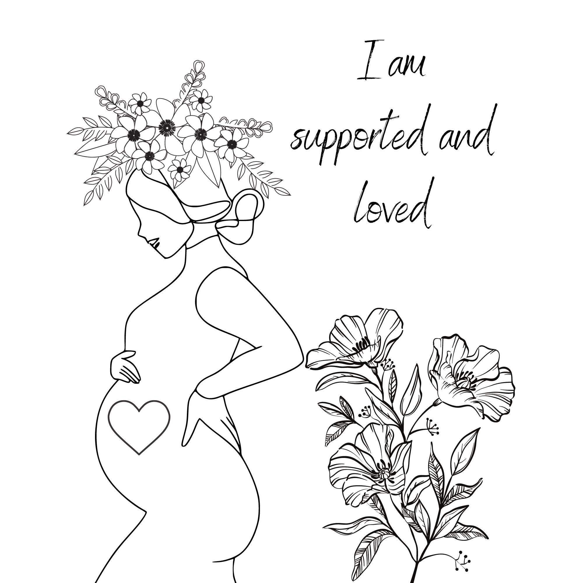 Positive Birth Affirmations Coloring Book, Adult Coloring Book for ...