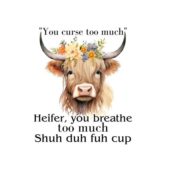 You Curse Too Much Cow - Etsy