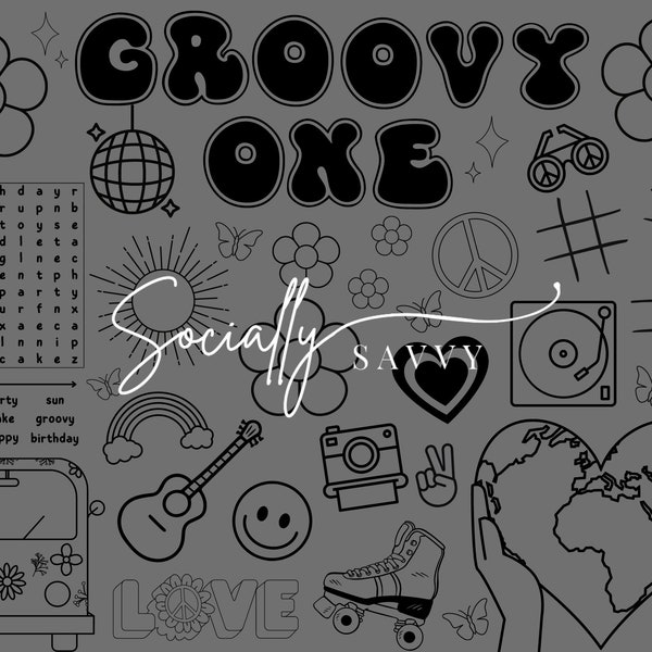 Groovy One Coloring Page - Etsy