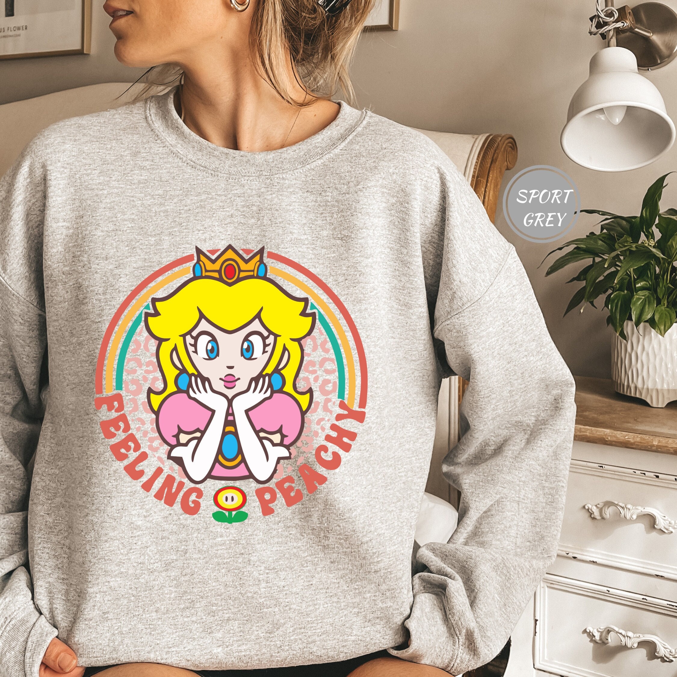 Retro Princess Peach Sweatshirt,princess Peach Mario Shirt Feeling ...