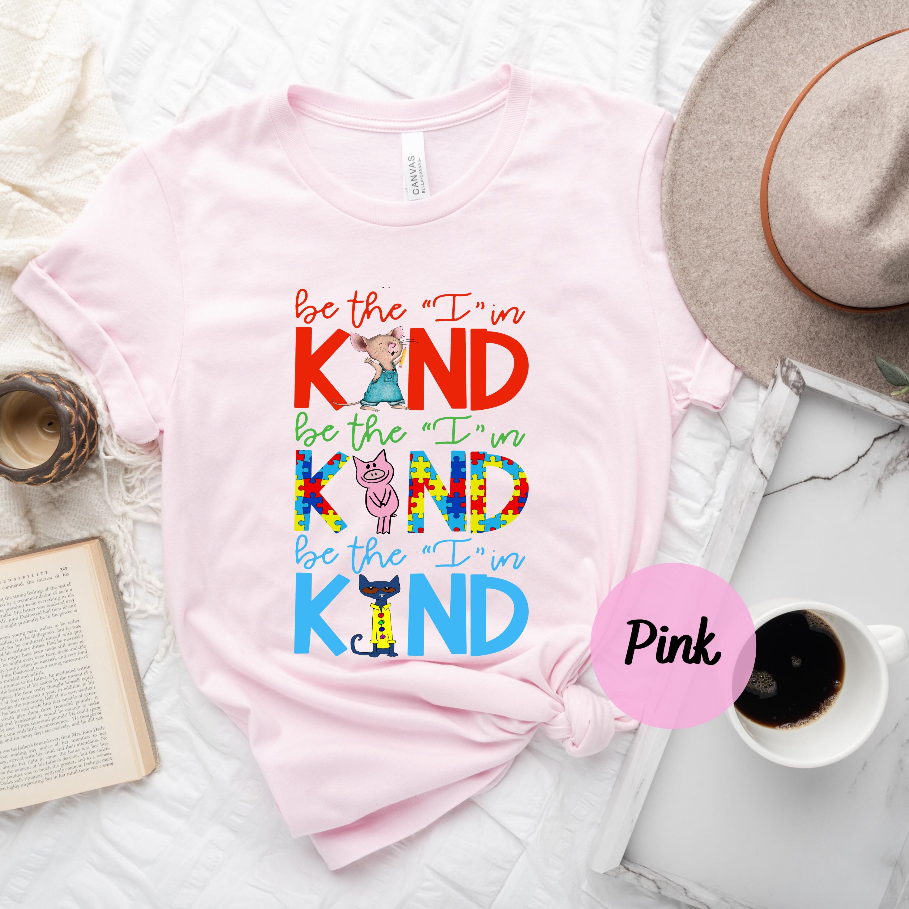 Book Characters Be the I in Kind Shirt, Choose Kindness Shirt, Feminist ...