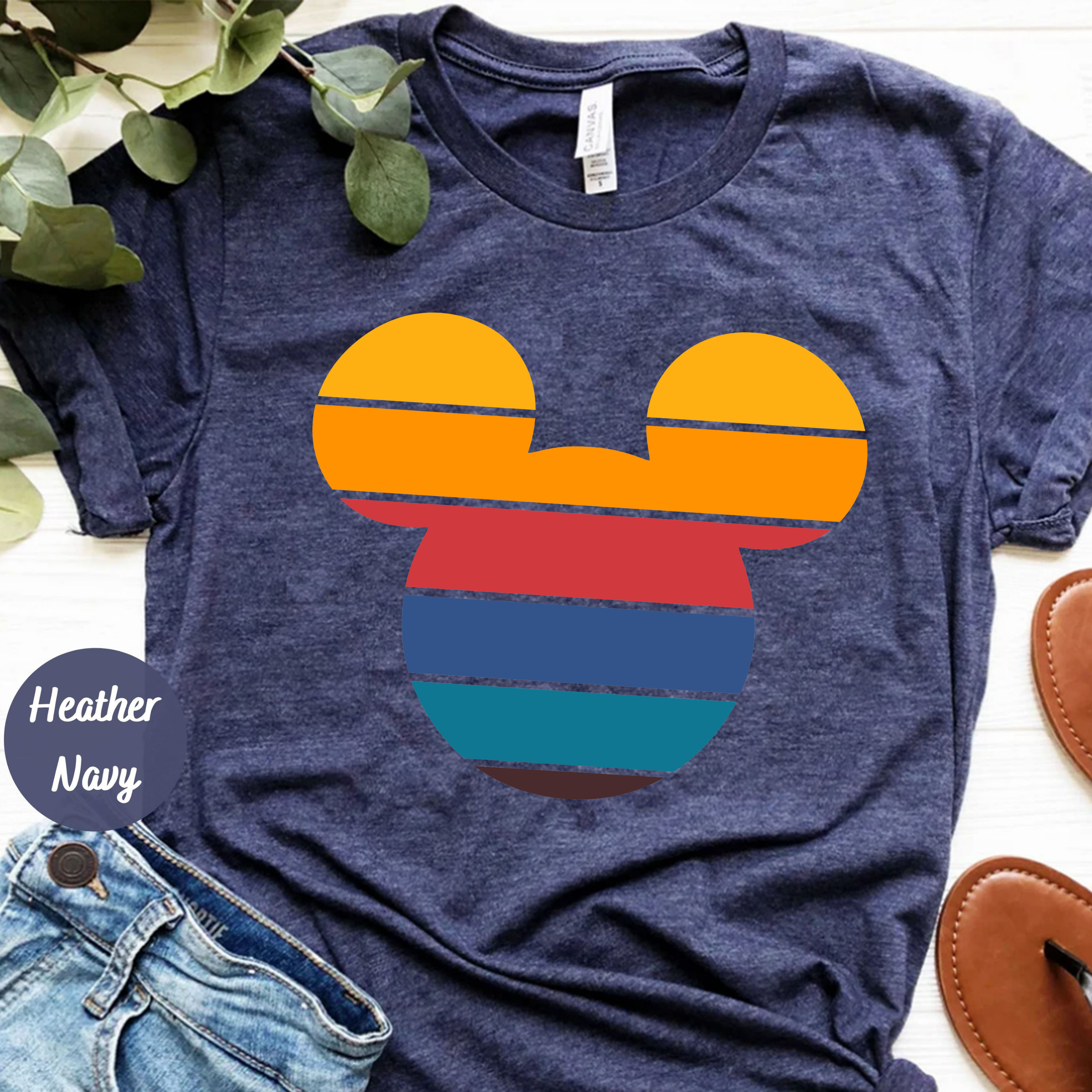 Retro Sunset Mickey Shirt, Colorful Mickey T-shirt, Magic Kingdom Shirt ...