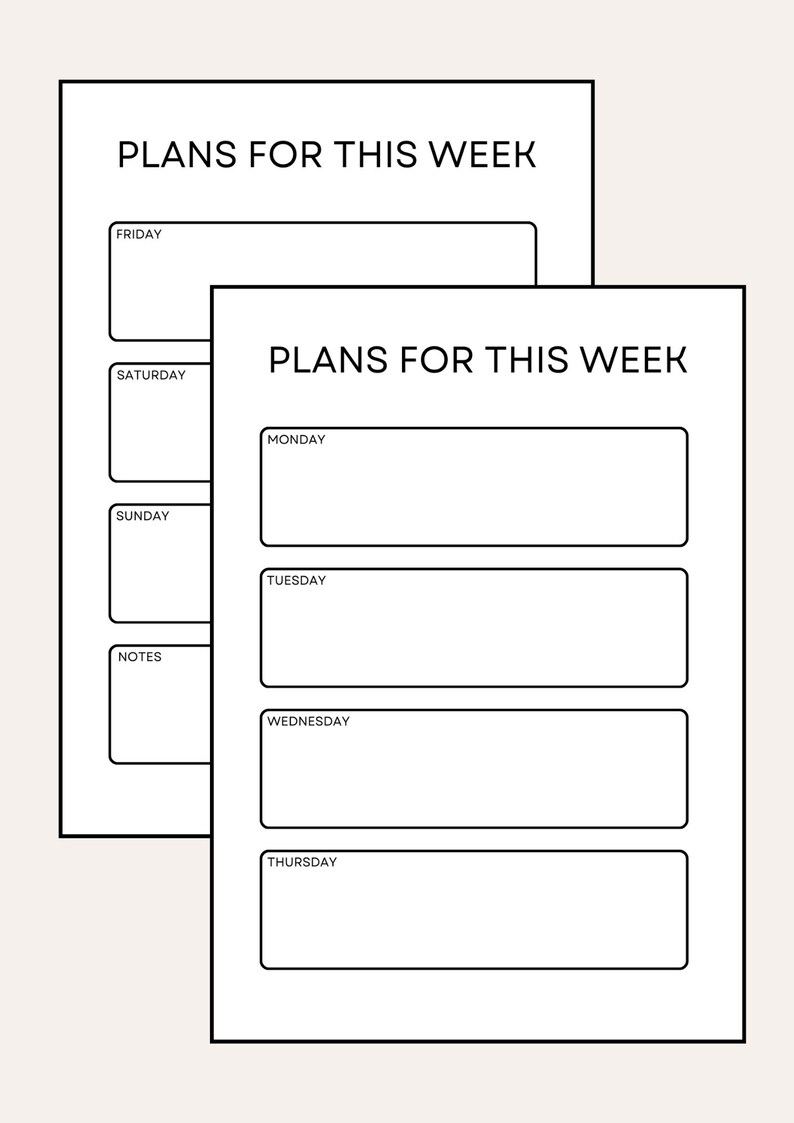 Plans for This Week Printable - Etsy
