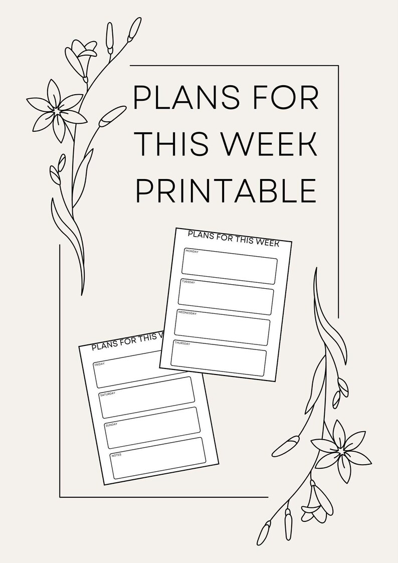 Plans for This Week Printable - Etsy