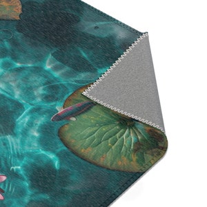 Koi Pond Lily Pad Lotus Water Area Rug, Colorful Doormat or Bathmat ...