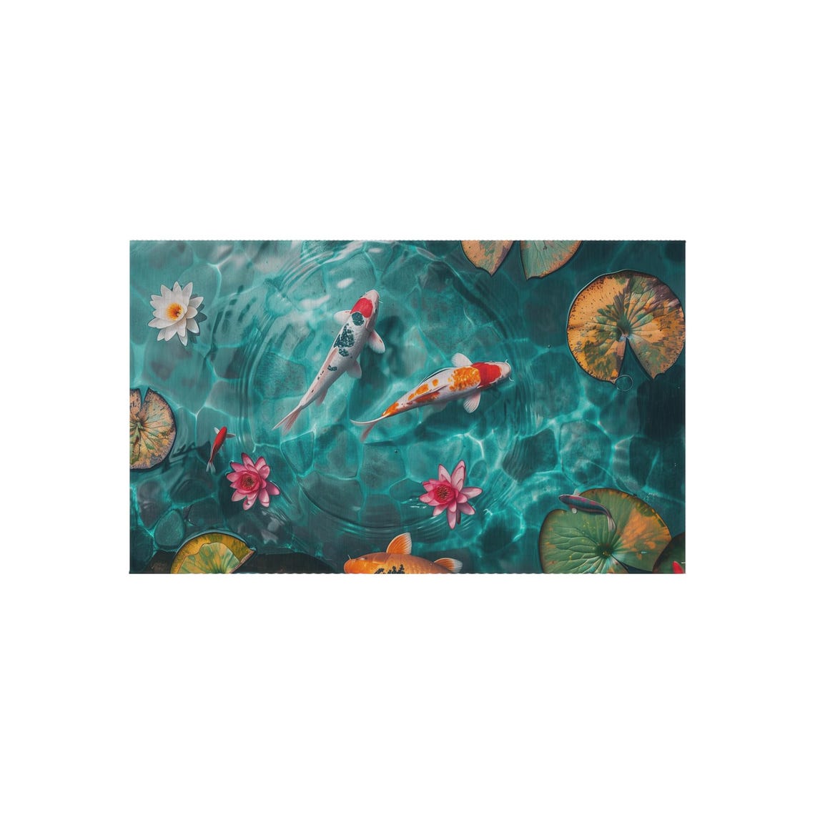 Koi Pond Goldfish Beautiful Zen Outdoor Rug Blissful Asian Spa Theme ...