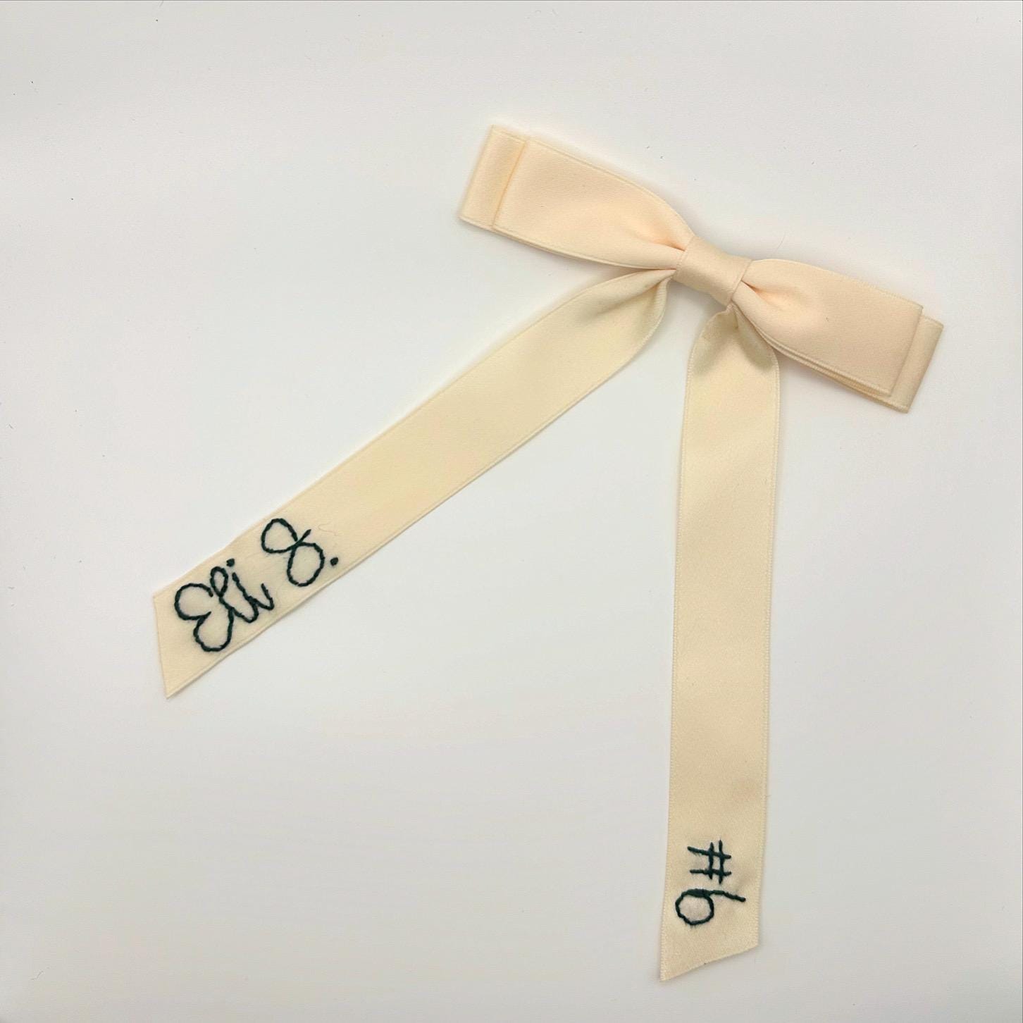 Custom Hand-embroidered Hair Bow - Etsy