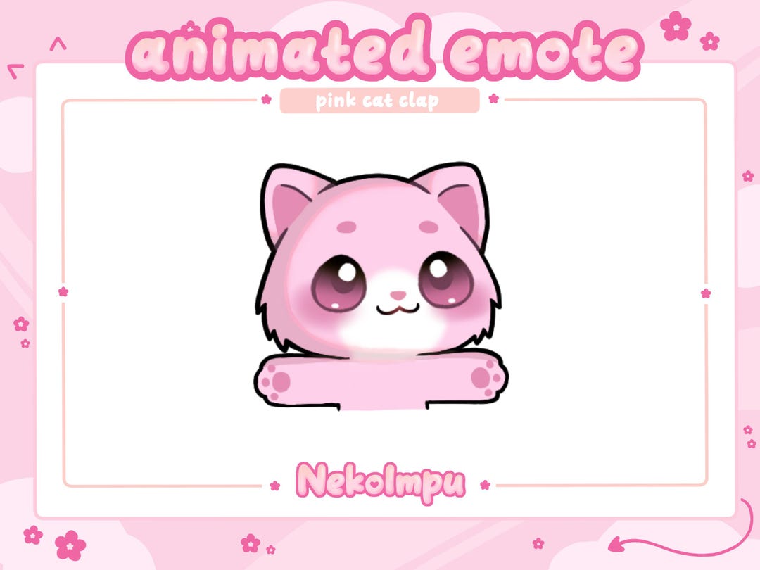 Animated Pink Cat Clapping Emote (twitch/discord/youtube) - Kawaii ...