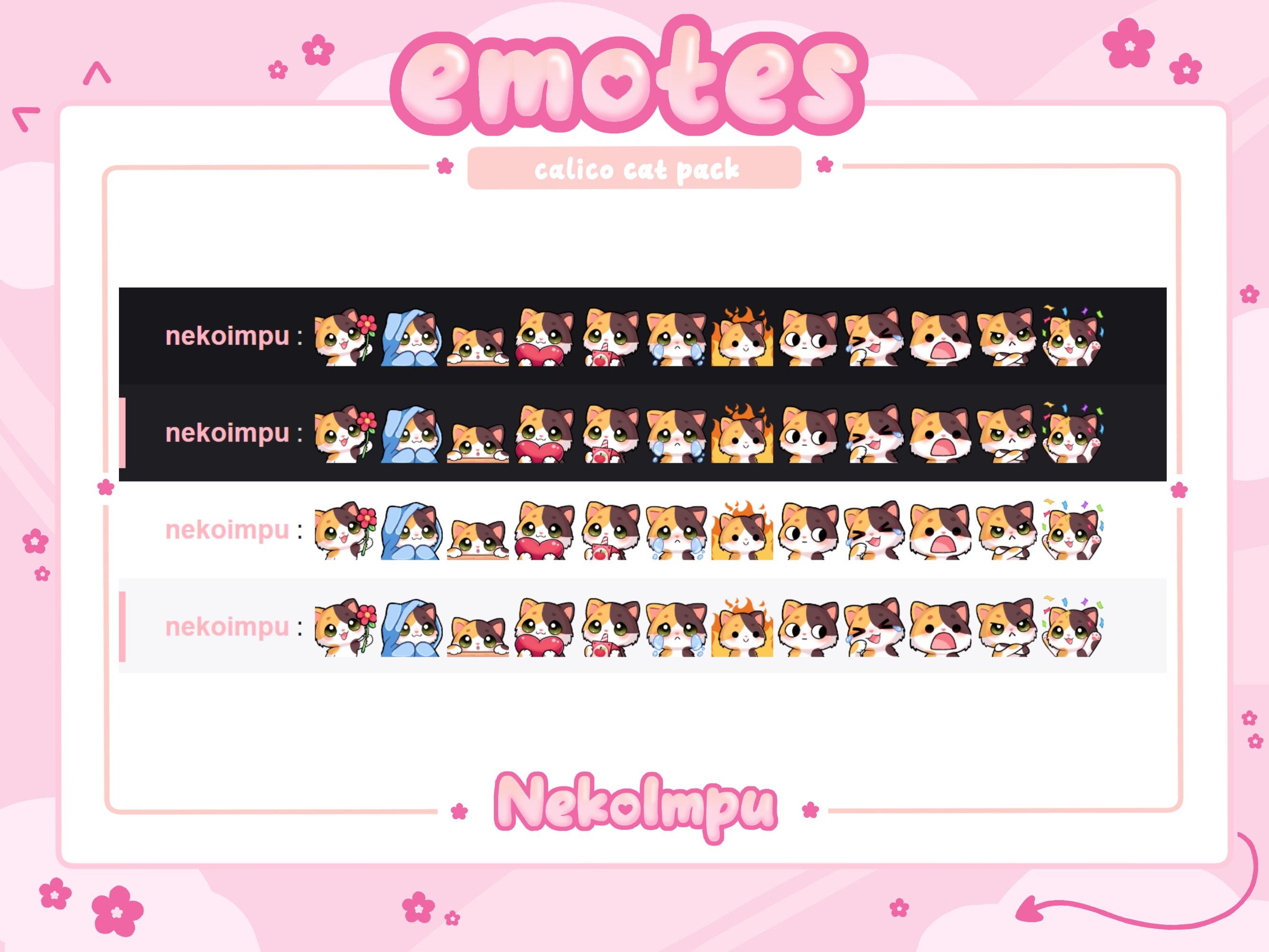 Calico Cat Emotes Pack twitch/discord/youtube Kawaii Kitty Neko - Etsy