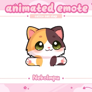 Animated Calico Cat Clapping Emote (twitch/discord/youtube) - Kawaii ...