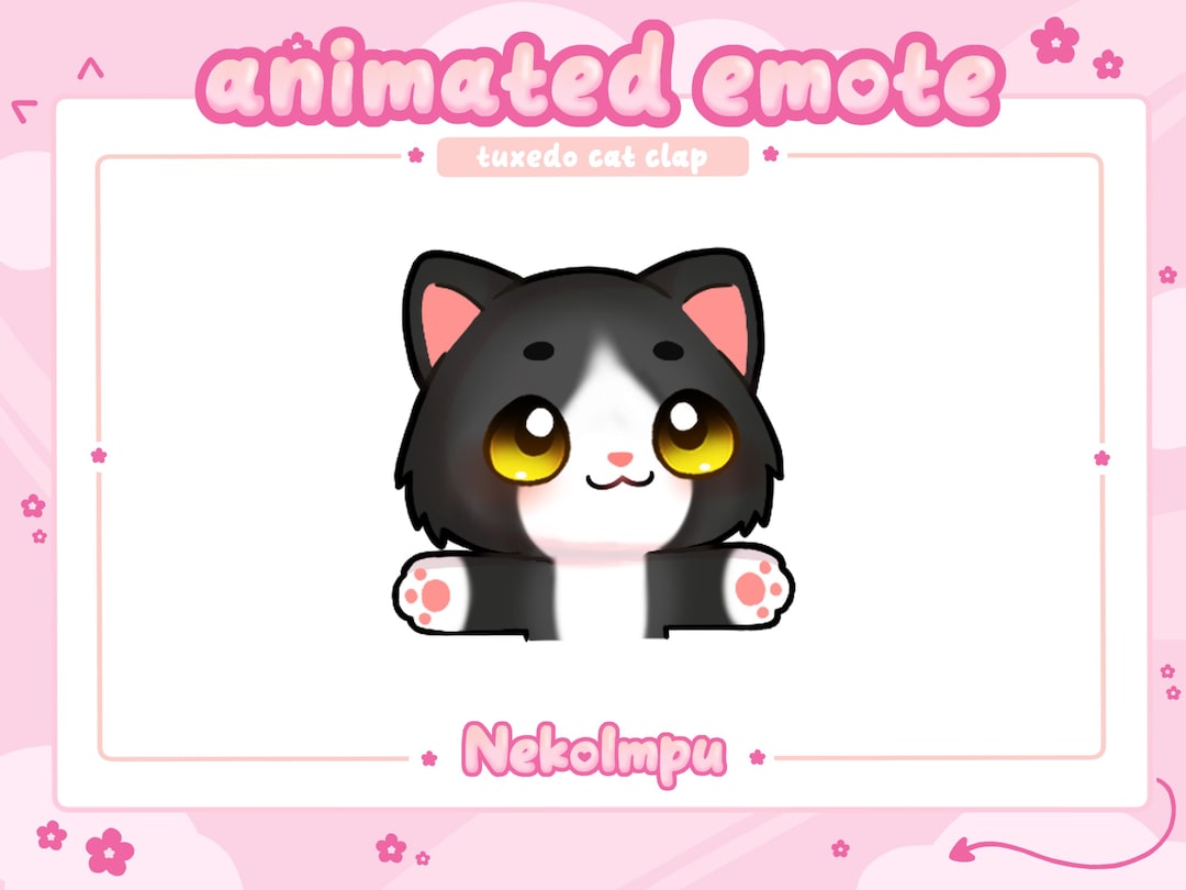 Animated Tuxedo Cat Clapping Emote (twitch/discord/youtube) - Kawaii ...