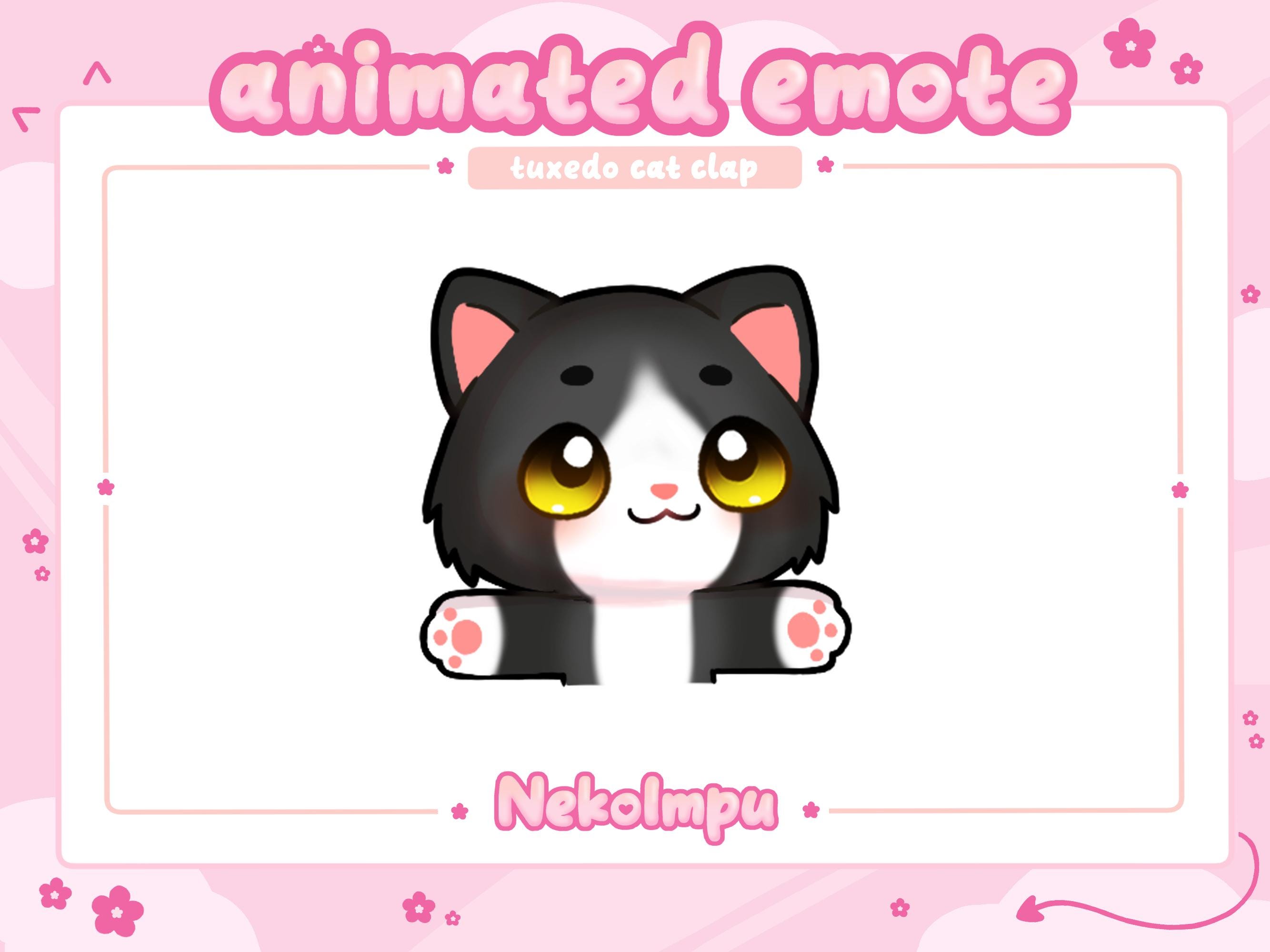 Animated Tuxedo Cat Clapping Emote (twitch/discord/youtube) - Kawaii ...
