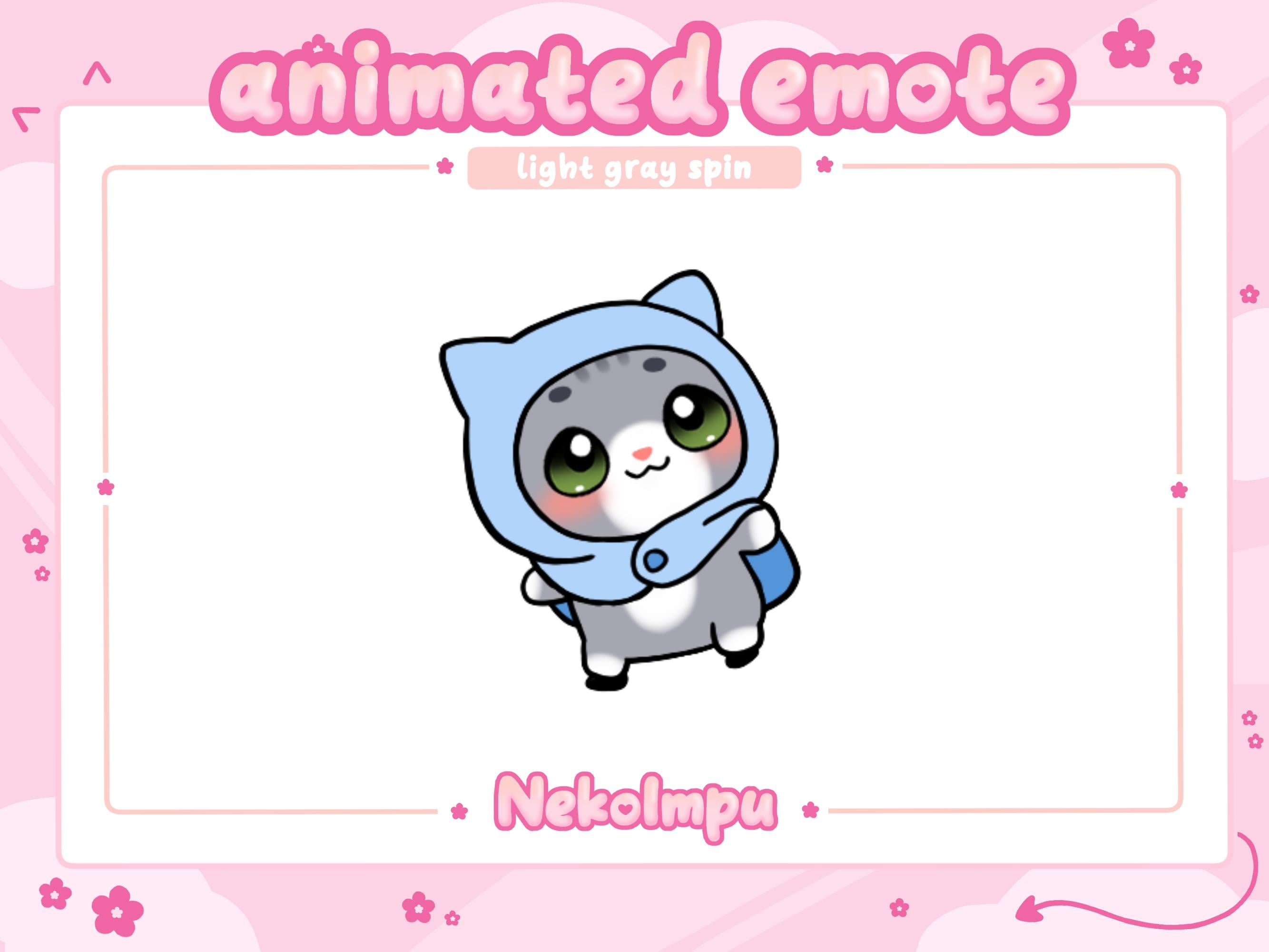 Animated Light Gray Tabby Cat Spin Emote (twitch/discord/youtube ...