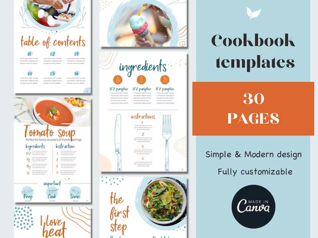 Ebook Template, Cookbook Template, Canva Template, Book Template Canva ...