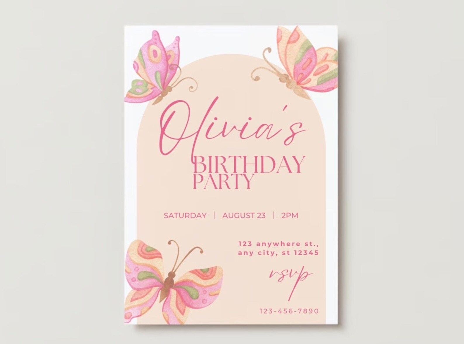 BUTTERFLY BIRTHDAY INVITATION - Birthday Party E-vite, Birthday ...