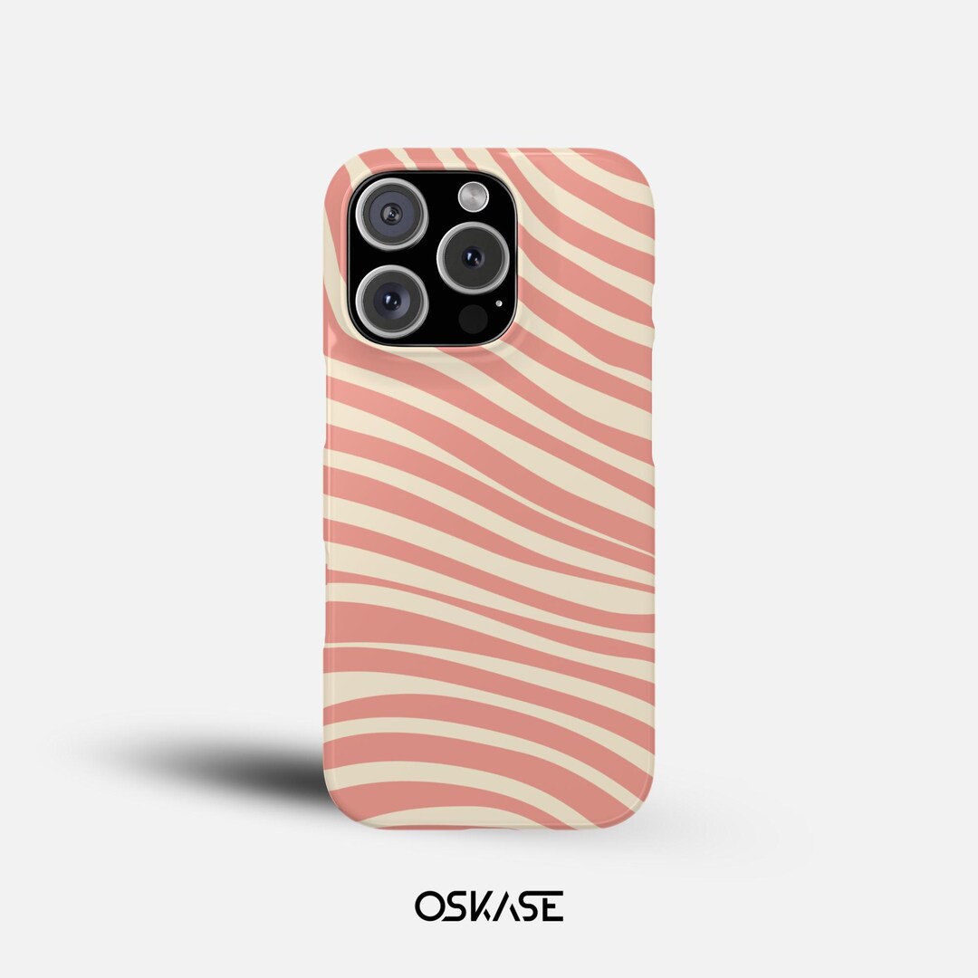 Retro Twisted Lines Groovy Hippie Phone Case for iPhone 16 Pro 15 14 13 ...
