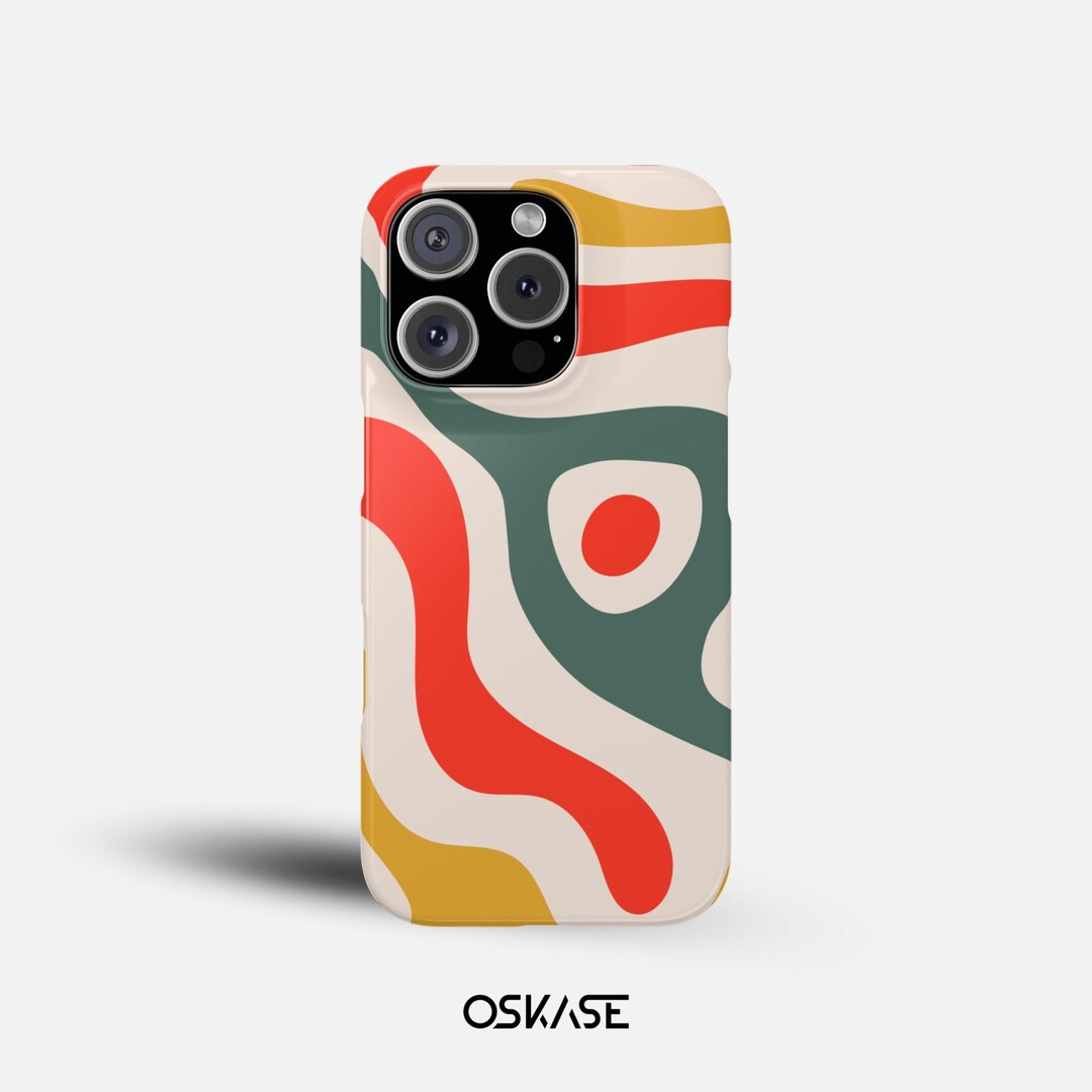 Vibrant Abstract Wavy Shapes & Squiggles Phone Case for iPhone 16 Pro ...