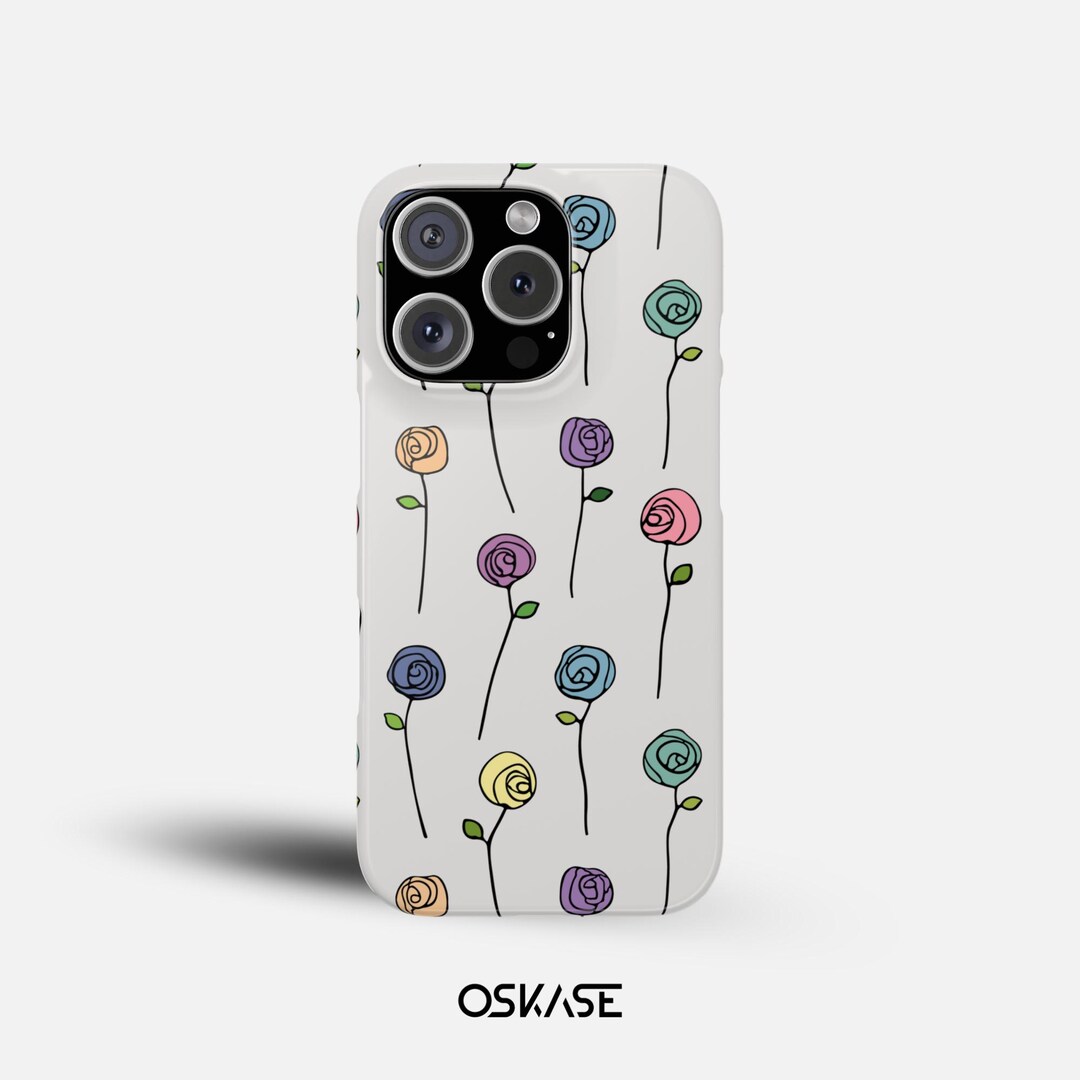 Pastel Bloom Elegance, Flower Motif Phone Cases for iPhone 16 Pro 15 14 ...