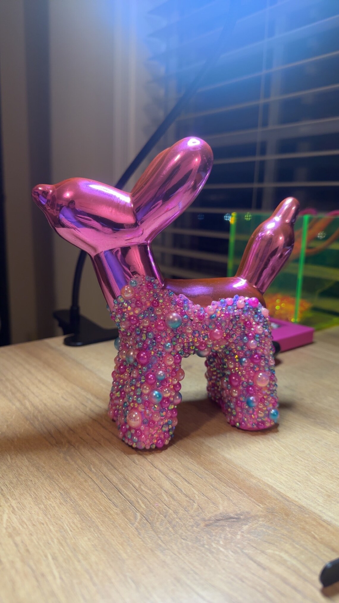 Bedazzled Balloon Dog Figurine With Drip Illusion - Etsy